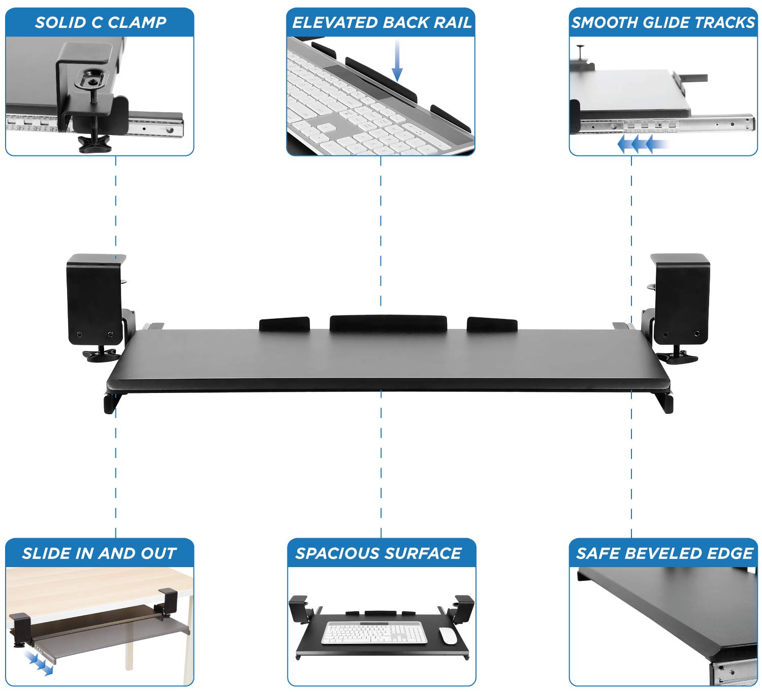 Mua Mount-It! Clamp Keyboard Tray - Ergonomic Under Desk Pull Out ...