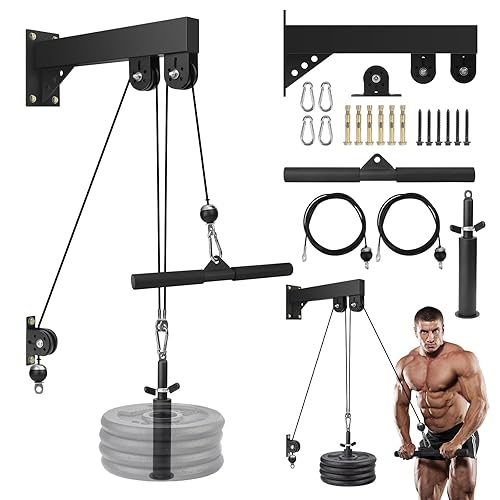 Wall Mounted Cable Pulley System, LAT Pulldown Machine with LAT ...