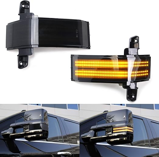 Amazon.com: iJDMTOY Black Smoked Lens Dual-Row Full Amber LED Strip Tow Mirror Marker Lights ...