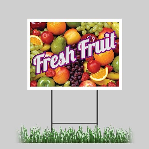 Amazon.com : 18"x24" Fresh Fruit Yard Sign Farmer Market Produce Stand ...