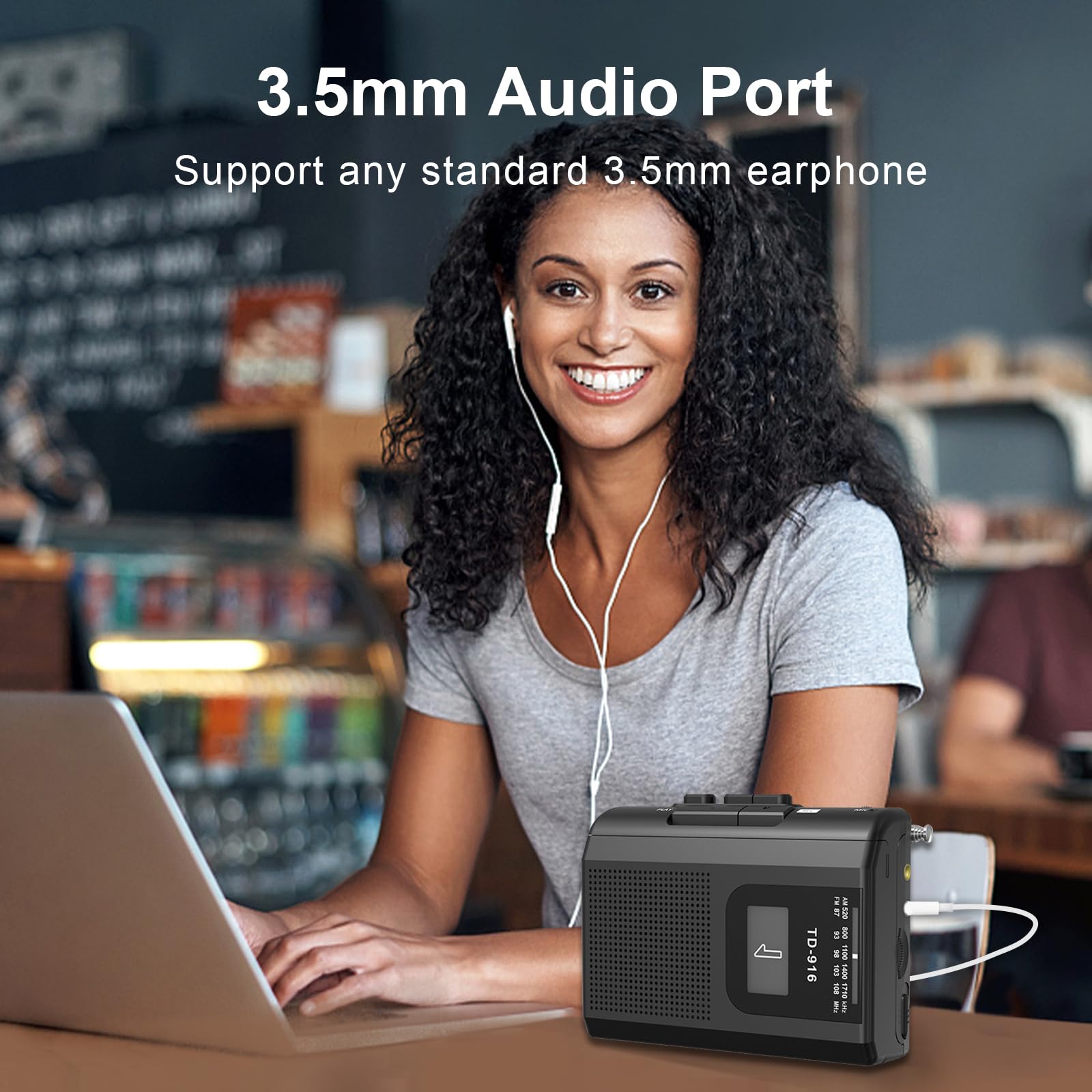 Mua FIOLEES Portable Cassette Recorder Player, Compact Vintage AM FM ...