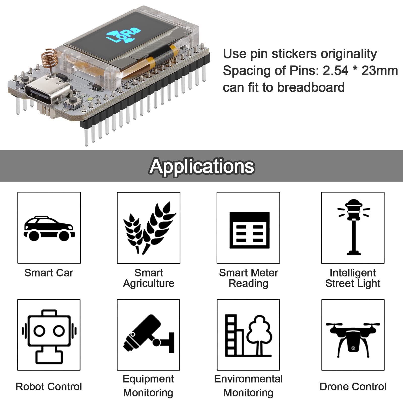 Mua MakerFocus ESP32 LoRa V3 Development Board with 915 MHz Antenna Integrated WiFi Bluetooth ...