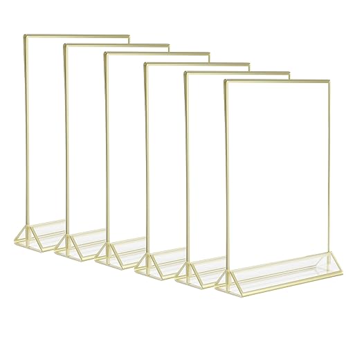 Cq acrylic 6Pack 5x7 Acrylic Menu Holders,Clear Acrylic Double Sided ...