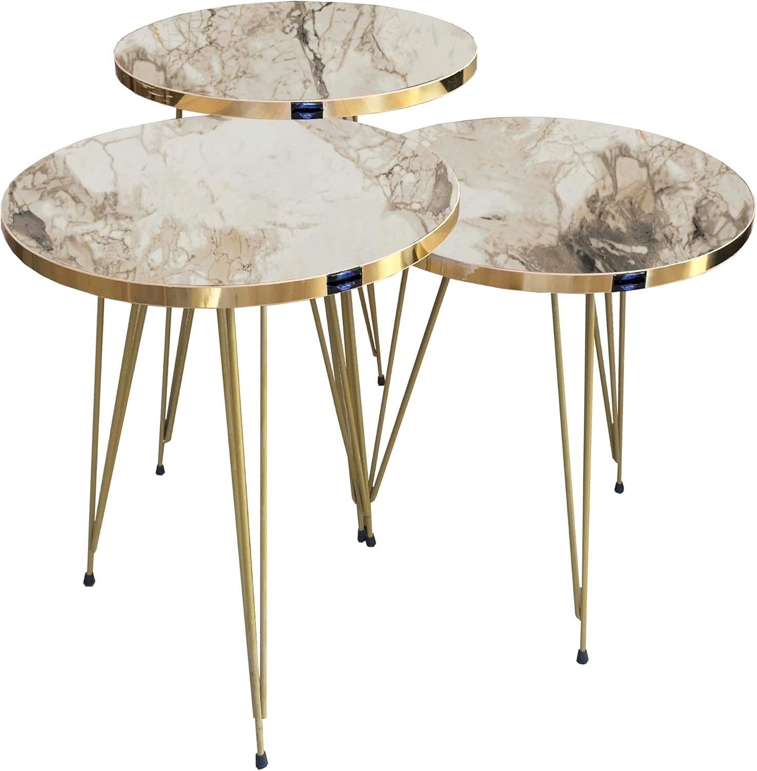 moebel17 5385 EYGD08 - Beistelltisch 3 er Set rund - Kaffeetisch ...