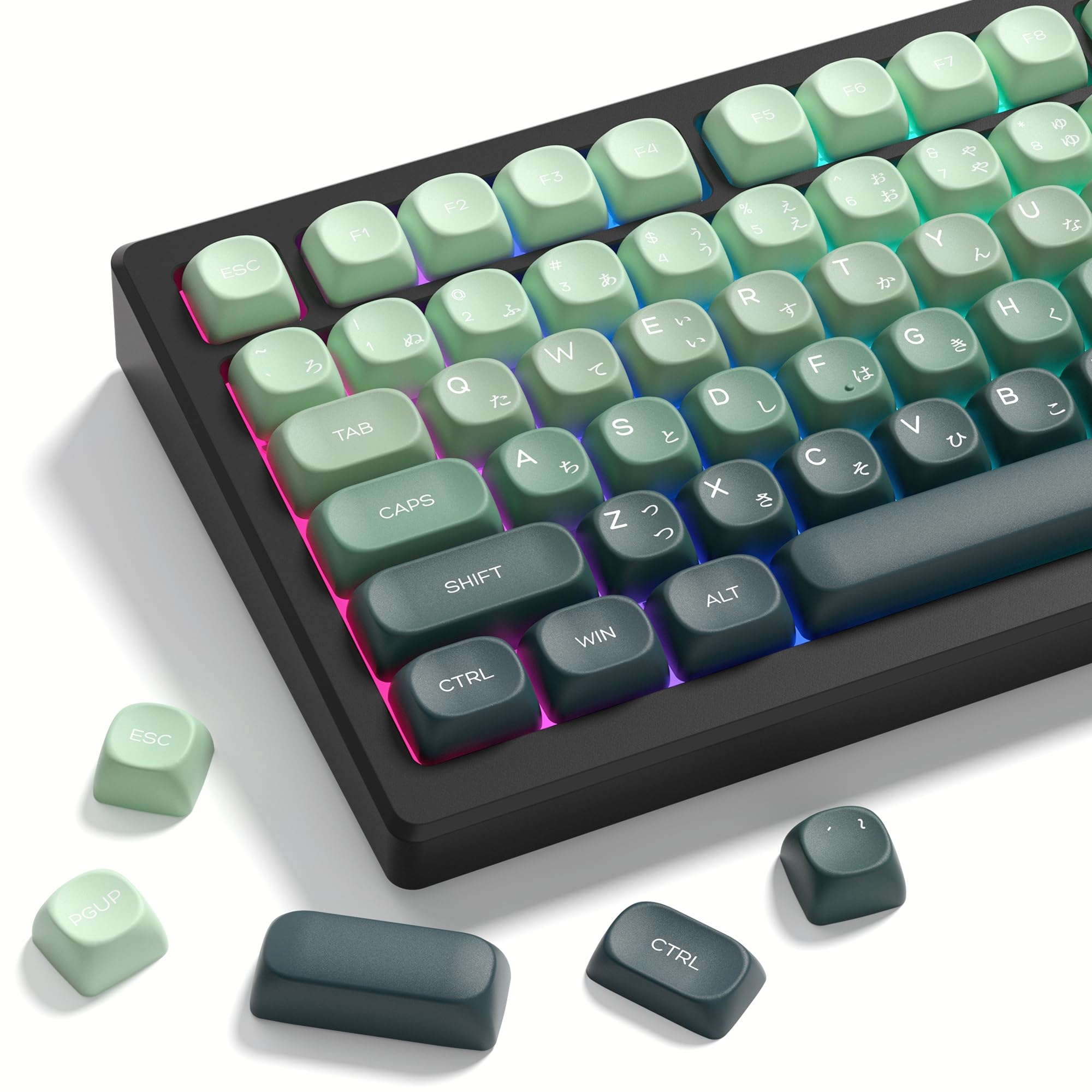 Mua Womier MOA Keycaps Japanese, PBT Keycaps 60 75 100 Percent,Cute Dye ...
