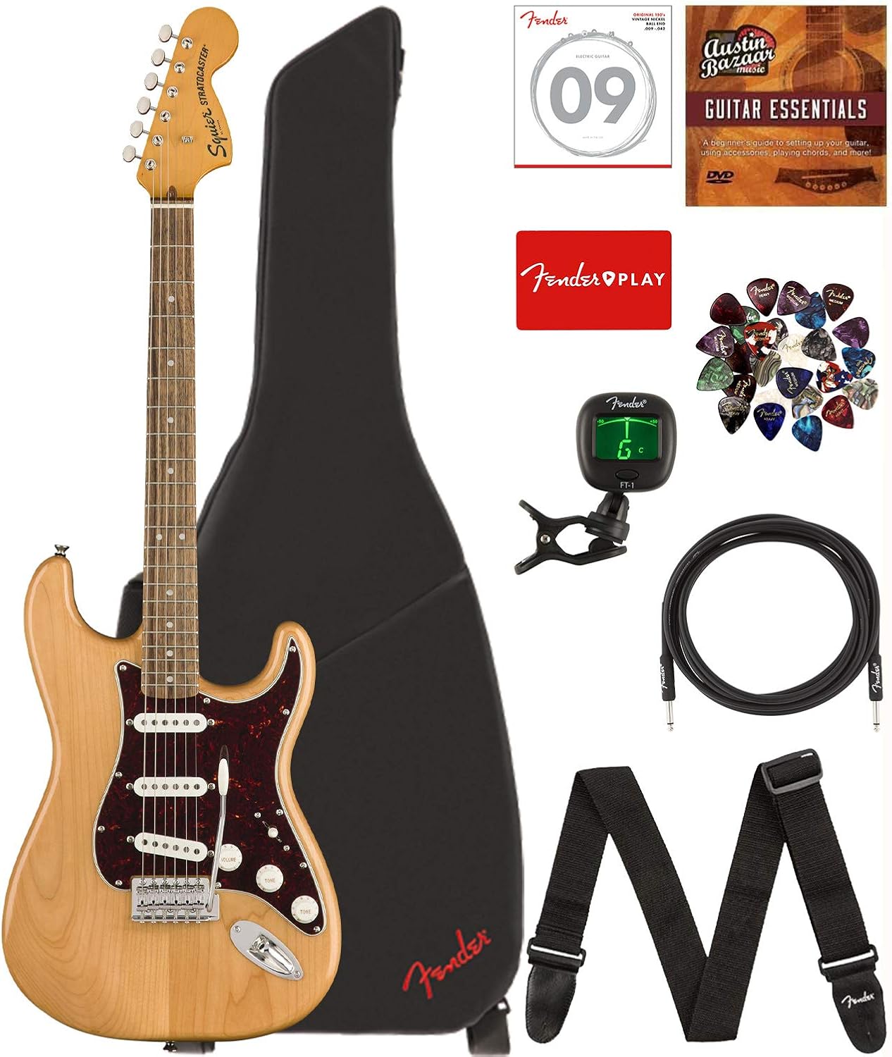 Amazon.com: Fender Squier 0374020521, Classic Vibe '70s Stratocaster ...