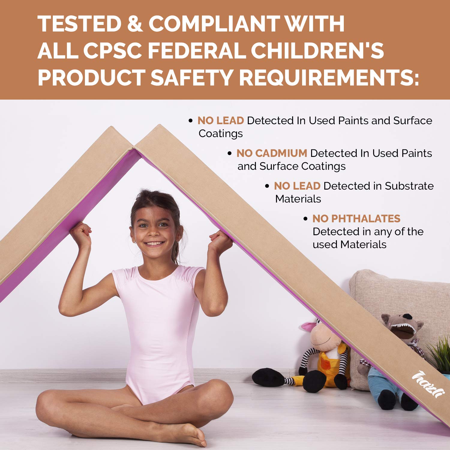 Hazli 8FT Folding Gymnastics Balance Beam For Home Practice – Folding ...