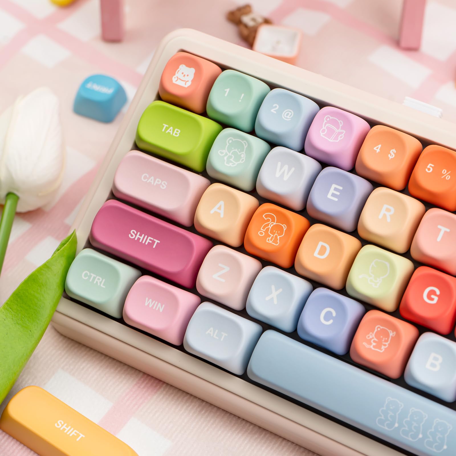 Mua COOMICKEY PBT Keycaps,133 Keys 5-Side Dye Sublimation Keycaps, Cute ...