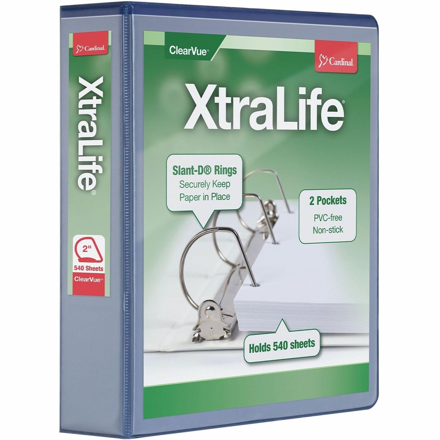 Cardinal 3 Ring Binder, 2 Inch Heavy Duty XtraLife Binder, Locking ...