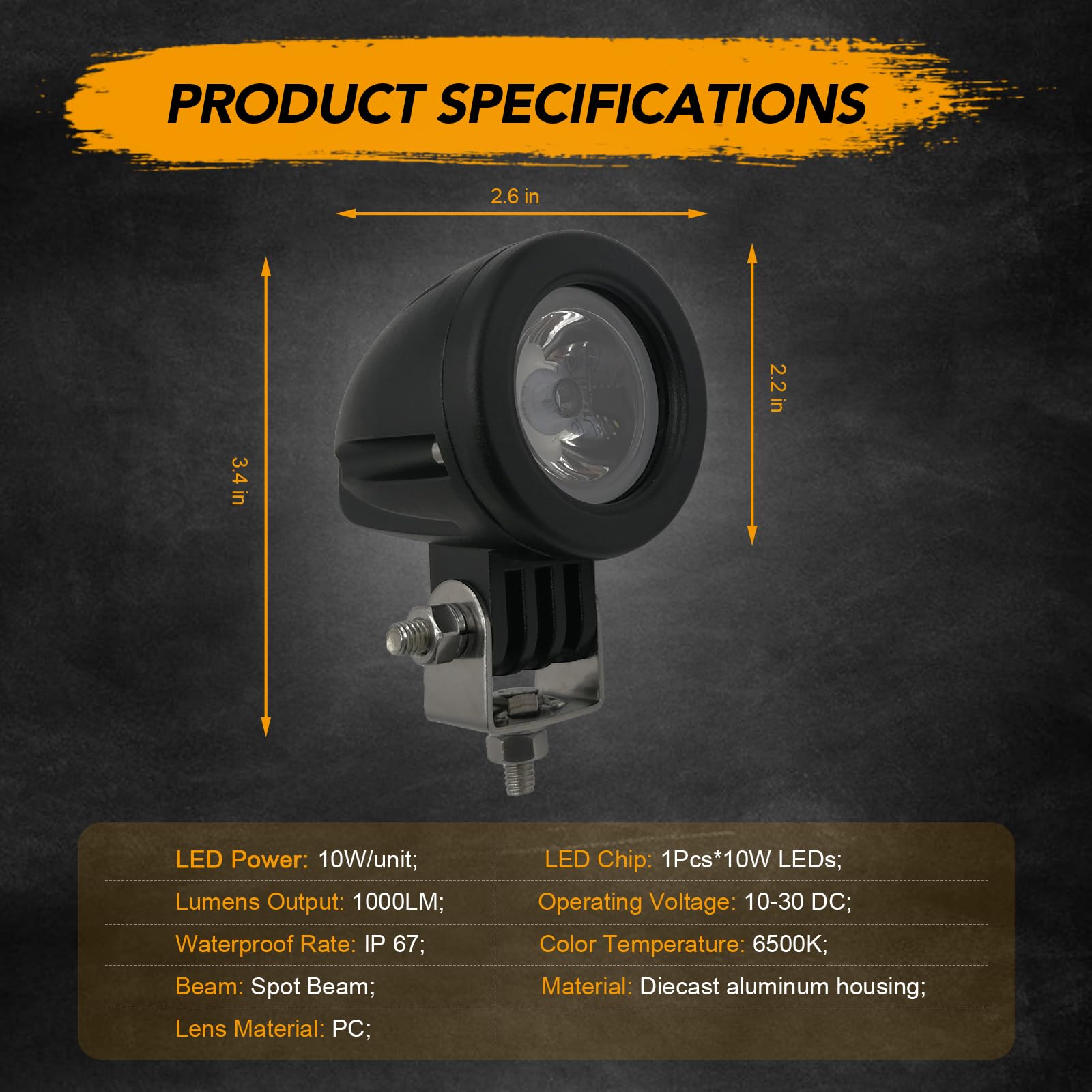 Mua 2Pcs 10W Spot Mini LED Work Light 2 Inch Round LED Driving Lights ...