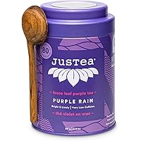 Amazon.com : JusTea PURPLE RAIN | Loose Leaf Purple Tea | Tin with Hand ...