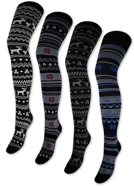 sockenkauf24 1 bis 4 Damen Strumpfhosen Norweger Muster ...