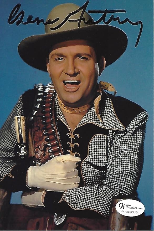Gene Autry Signed - Autographed 1987 Western Actor 4x6 inch Postcard ...