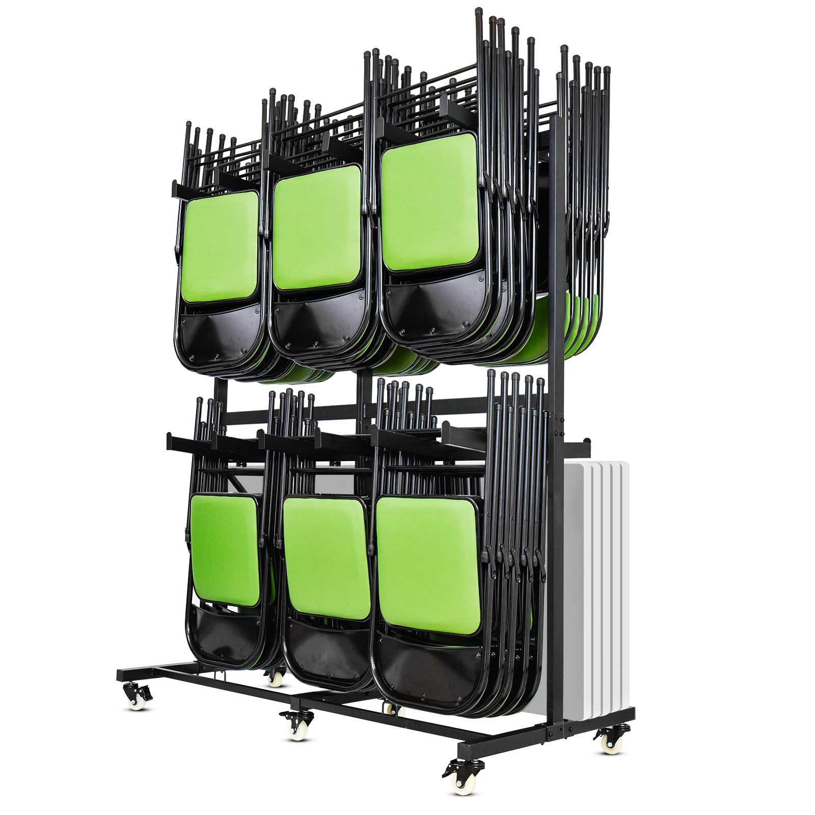 Graplans Folding Table and Chair Cart -Folding Chair Rack That Holds 84 ...