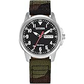 Amazon.com: Citizen Men's Eco-Drive Weekender Garrison Field Watch in Black IP Stainless Steel ...