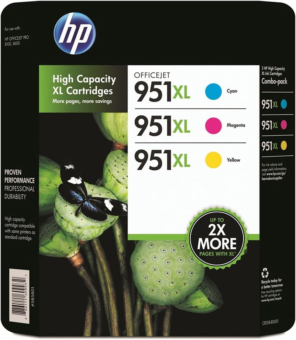 Amazon.com: HP 951XL High Yield Original Ink Cartridge, Cyan/Magenta ...