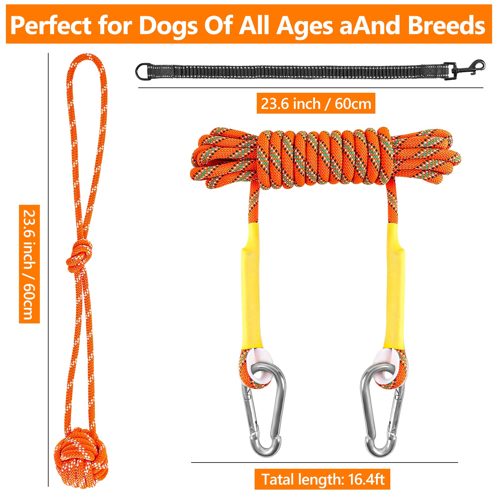 Mua XiaZ Spring Pole Dog Rope Toys- Tug of War Toy with Bungee and 16ft ...