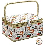 Amazon.com: Large Sewing Basket with Accessories,Wooden Sewing ...