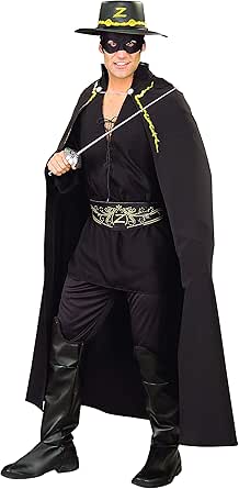 Rubie's Costume Co Men's Zorro Adult Deluxe Cape, Black, One Size ...