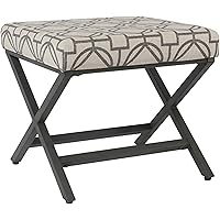 Amazon.com: Homepop Home Decor | Modern Square Ottoman with Metal X ...