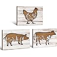 Amazon.com: Jetec 3 Pieces Farmhouse Kitchen Signs Cow Rooster and Pig ...