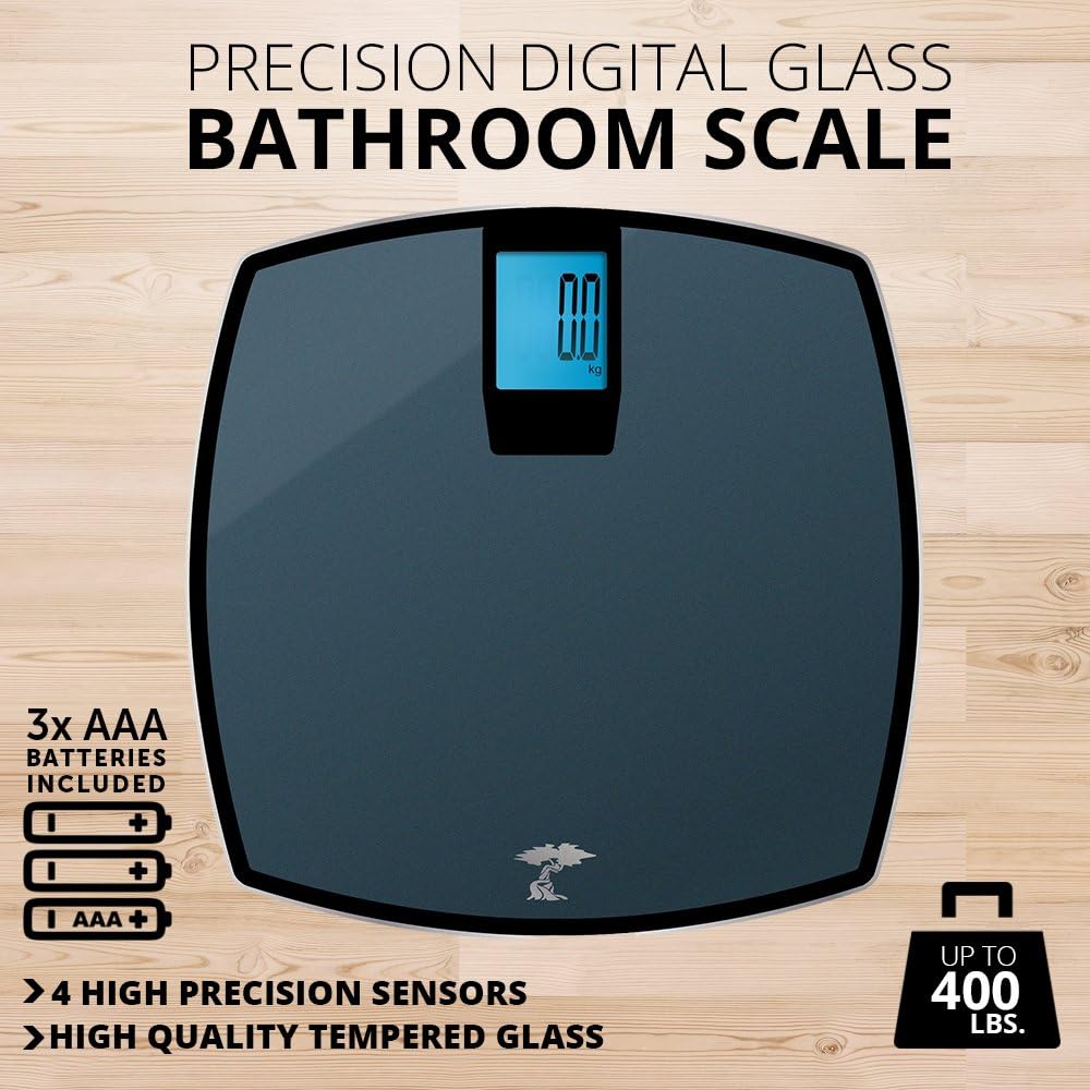 ToiletTree Products 400 lb Capacity Precision Digital Glass Bathroom ...