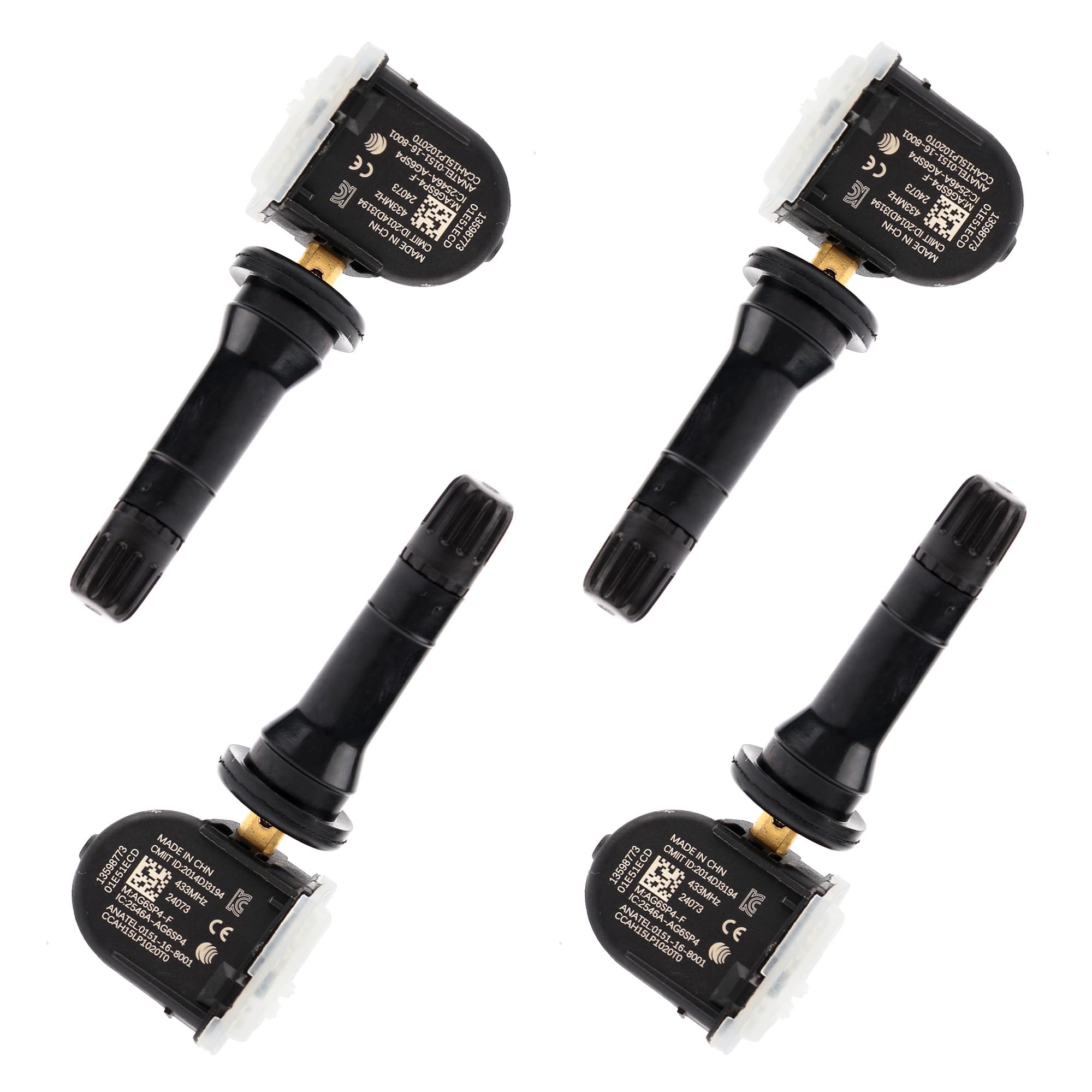 Set of 4 TPMS Tire Pressure Sensors GM TPMS Sensors 433MHz Compatible ...