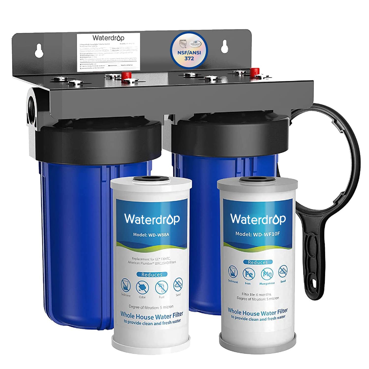 Waterdrop Whole House Water Filter System, Reduce Iron & Manganese ...