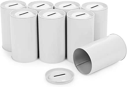 Amazon.com : Cylinder Tin Charity Donation Coin Collection Tube Ticket ...