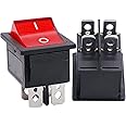 Twidec/2Pcs Rocker Switch AC 20A/125V 15A/250V DPST 4 Pins 2 Position ...