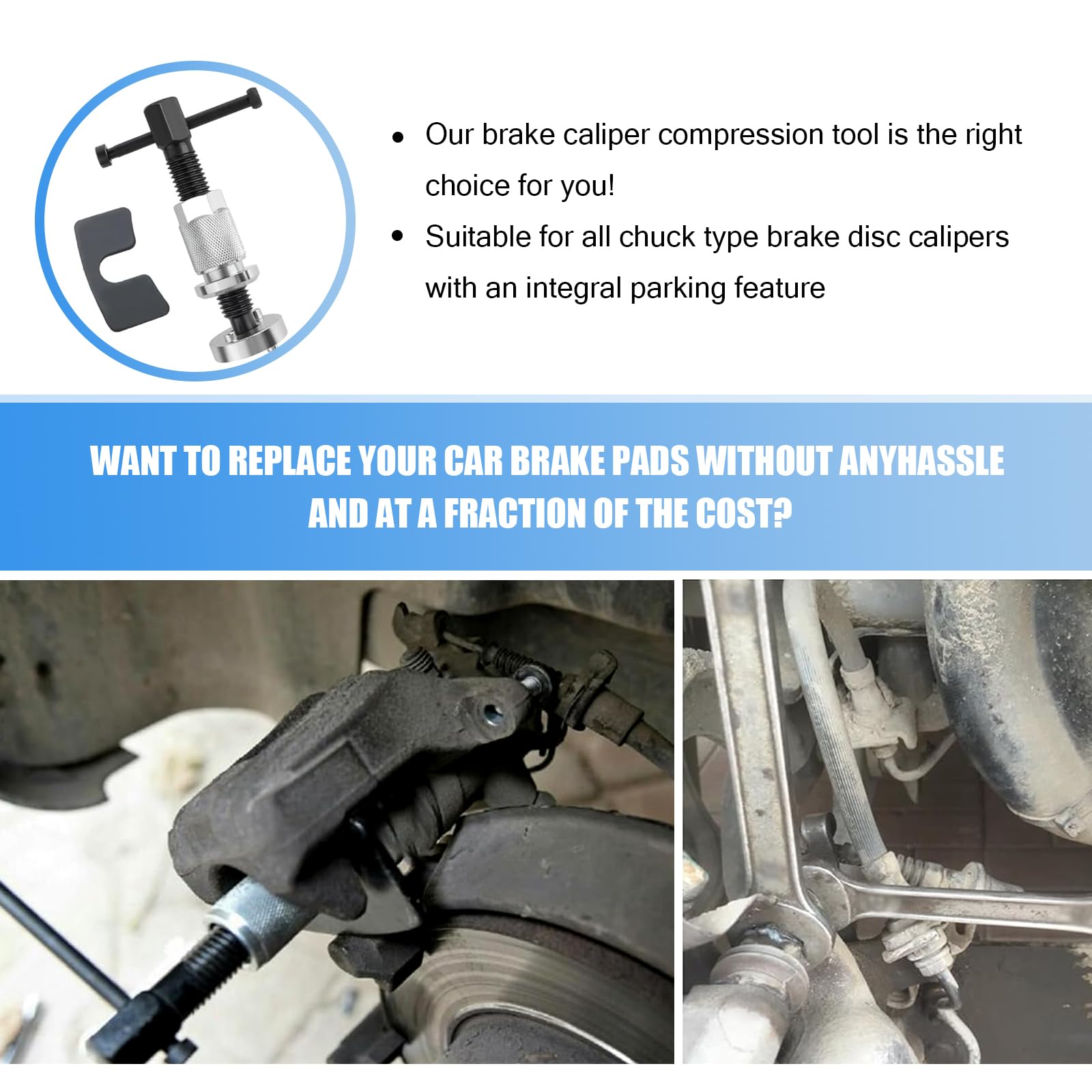 Mua Nowkont 1 PC Car Brake Cylinder Adjustment Set, Steel Tightly Threaded Brake Pad Replacement ...