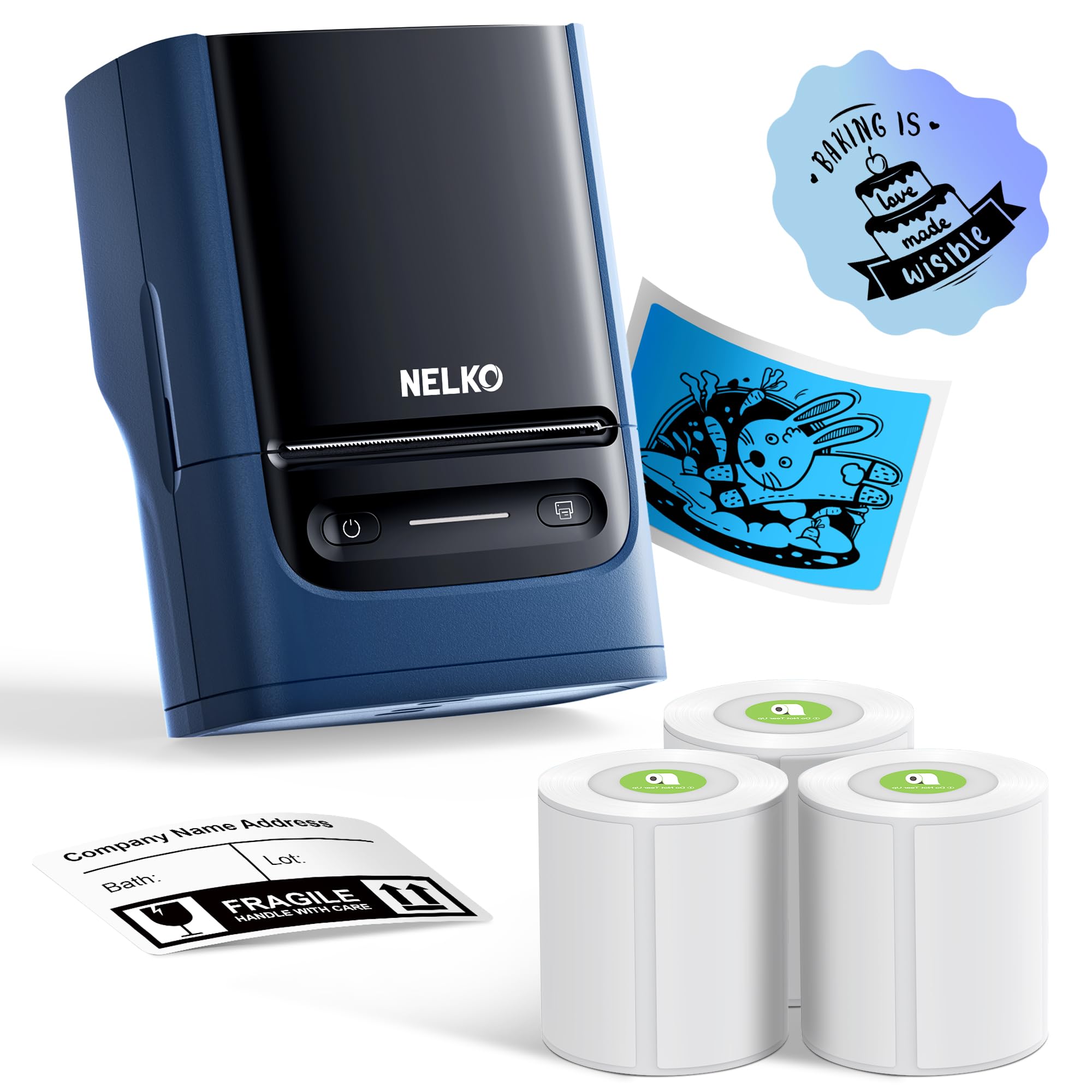 Nelko Label Maker Machine with Tape, PM220 Bluetooth Label Printer, 2 ...