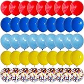 Amazon.com: RUBFAC 65pcs Carnival Circus Balloon Kit, 12 Inches Red Yellow and Blue Balloons ...