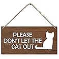 Amazon.com: PHAMTE Cat Door Sign, Please Don't Let The Cat Out Printed ...