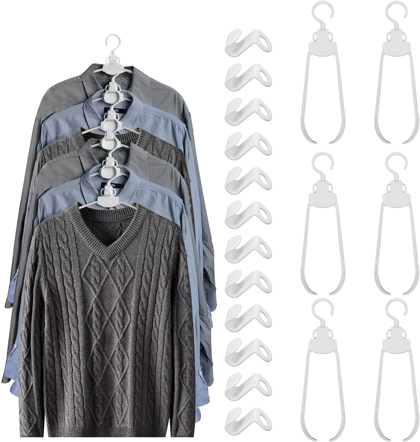 PREPAKU 24 Pcs Hangers Travel Hangers Space Saving Clothes Hanger,Quick ...