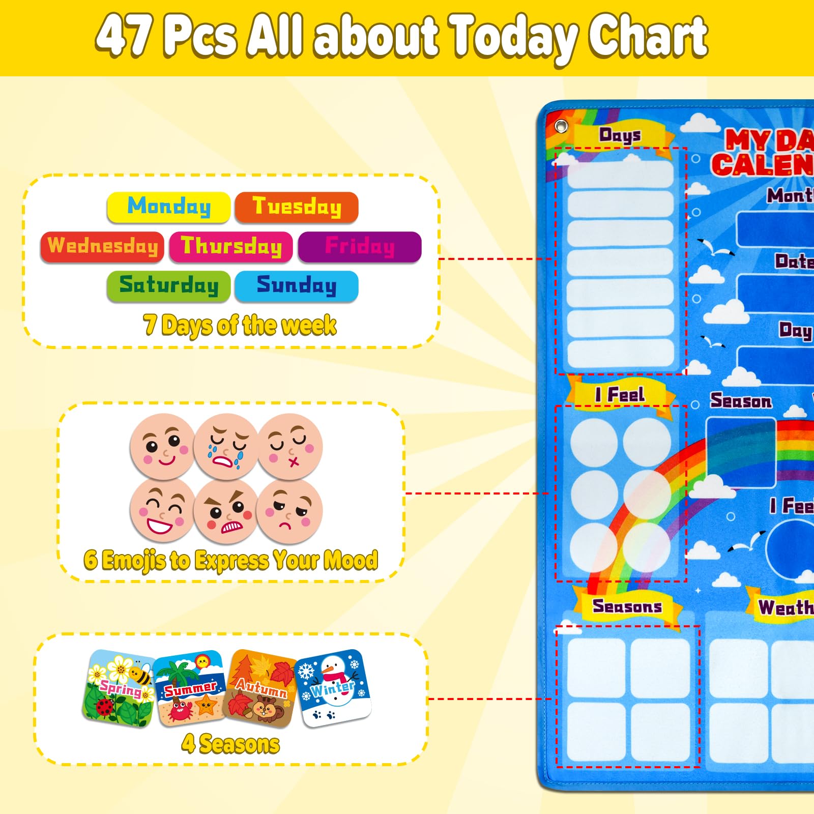 Mua Taika All about Today Chart, My Daily Calendar, Calendar for Kids ...