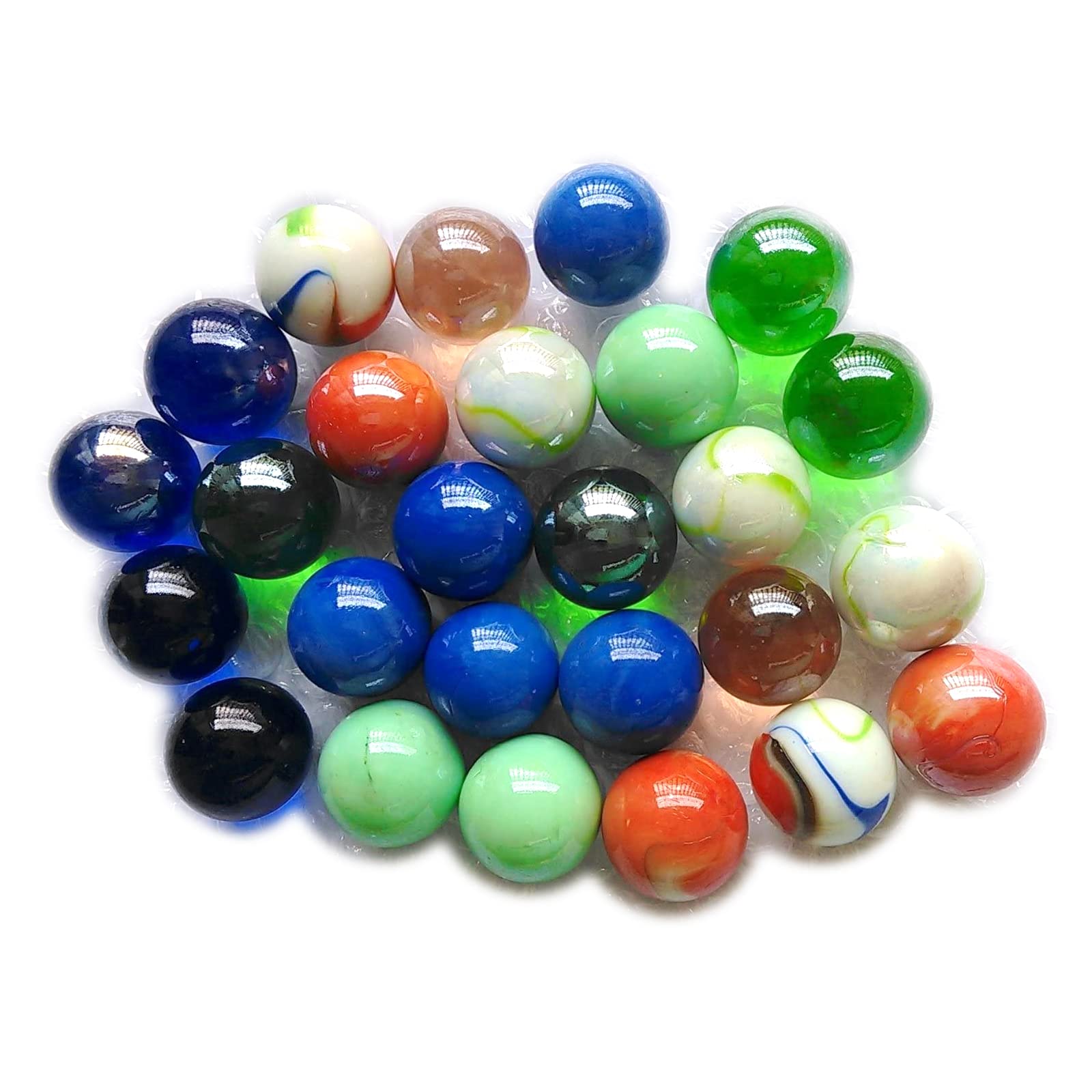 Eldwviz 12-Piece Assorted Color 1" Shooter Marbles - Glass Round Toy ...