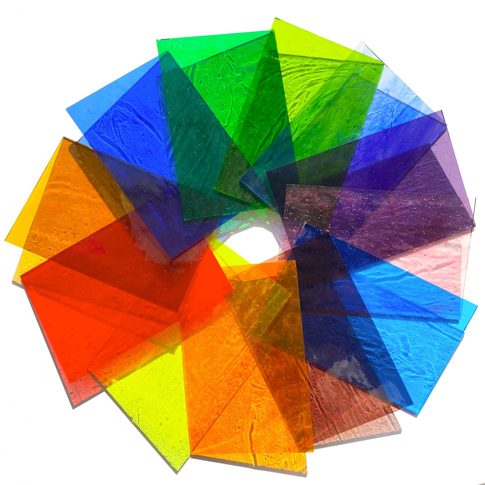Mua 12 Sheets Transparent Stained Glass Sheet Variety Pack, 4 x 6 inch ...