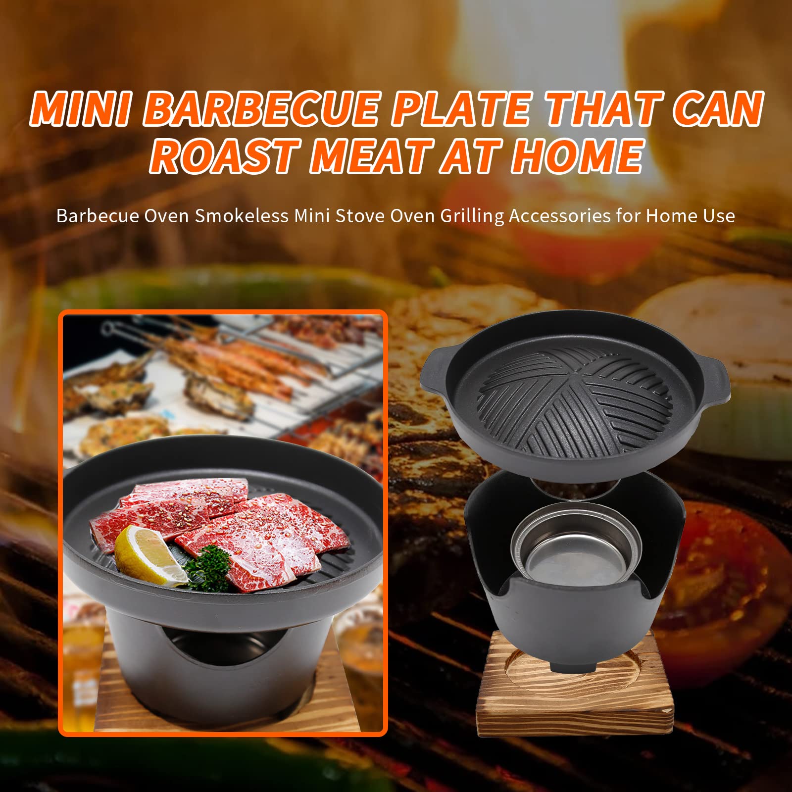 Mua Saihisday Mini Hibachi Grill - Portable Cast Aluminum Korean BBQ ...