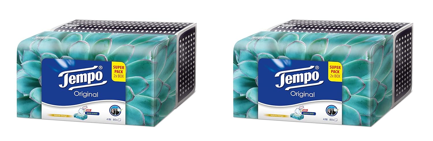 Tempo Facial Tissue Classic Box 4-ply 80 pulls (Pack of 4): Amazon.in ...