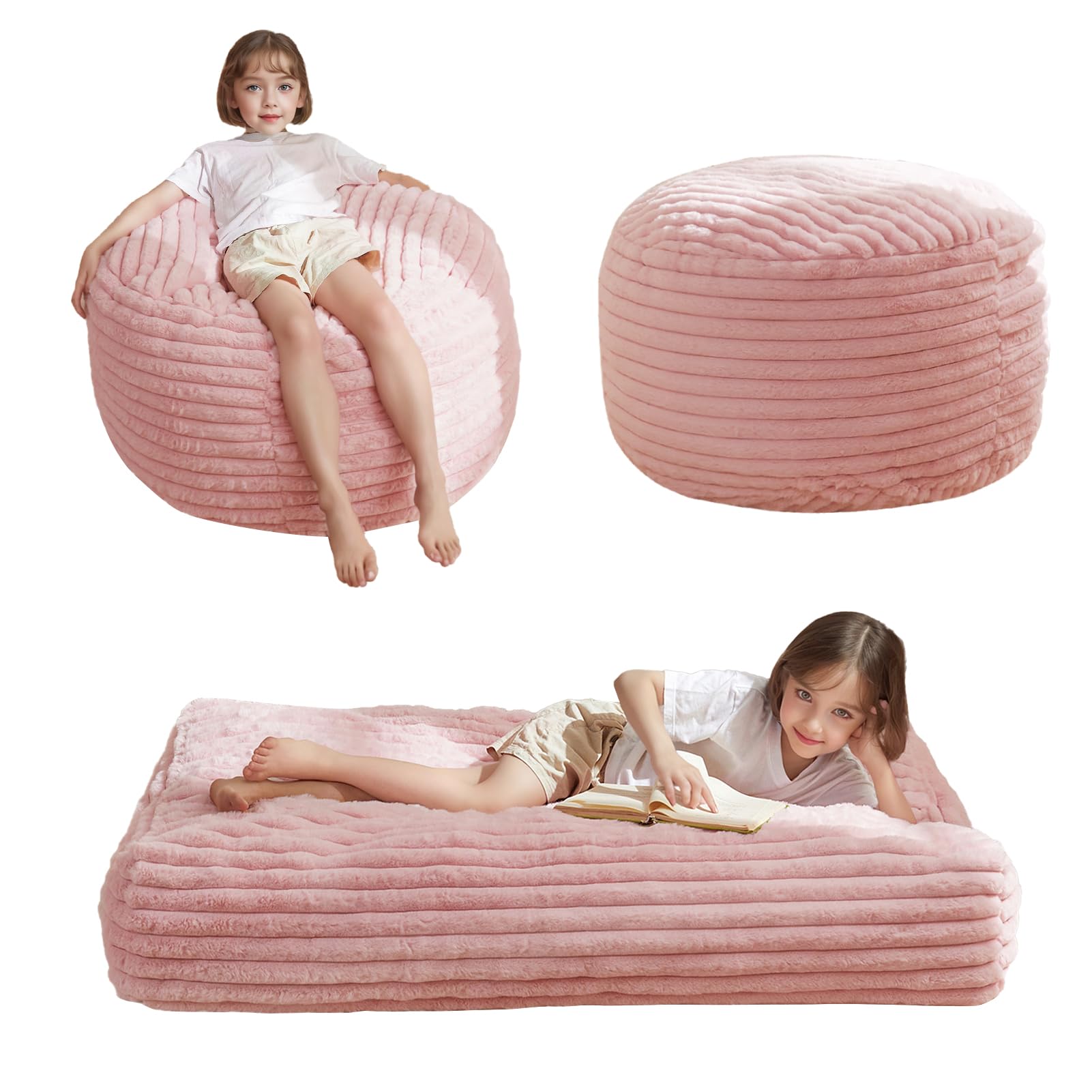 MAXYOYO Kids Bean Bag Chair Bed, Convertible Children Bean Chair to ...