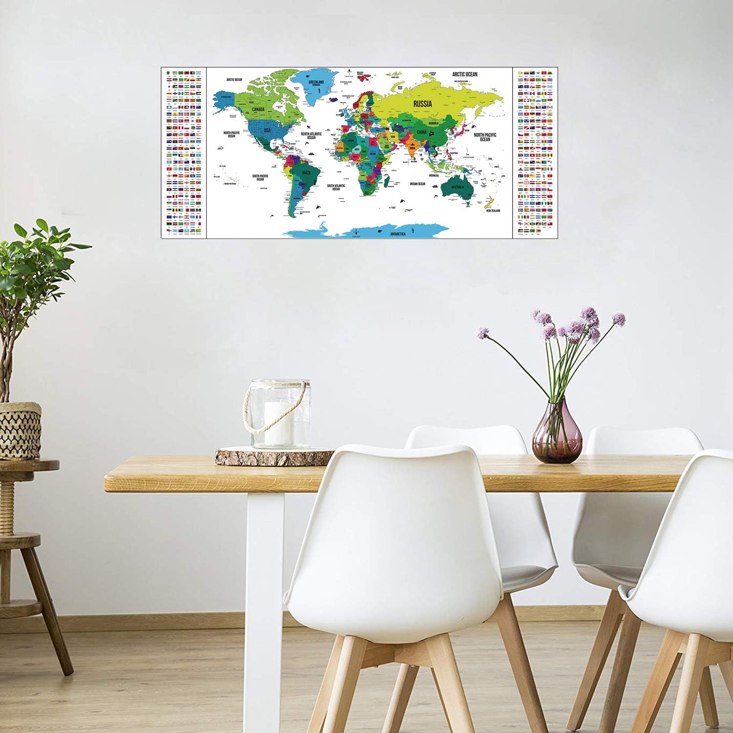 Scratch off World Map Deluxe Edition Detailed Travel Map with Capitals ...