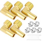 SUNGATOR 3/8" Barb x 1/4" NPT Male Elbow Barb Fittings, 90 Degree Air Hose Fittings with 2 Hose ...