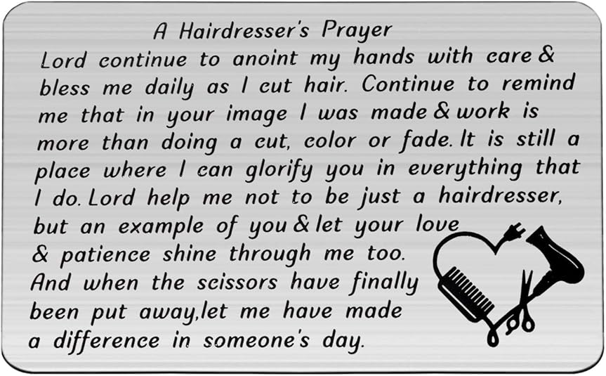 Amazon.com: FUSTMW Hairstylists Gifts Hair Stylist Prayer Keychain ...