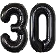 Amazon.com: Black 30 Number Balloons Giant Jumbo Number 30 Foil Mylar ...