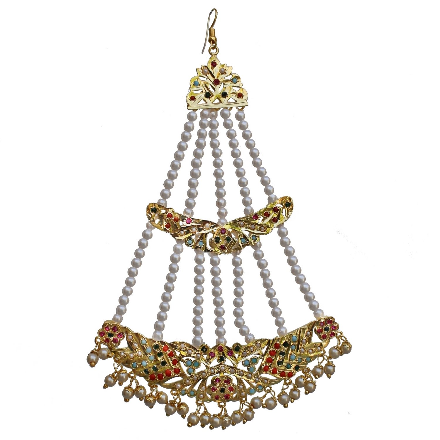 Buy Lucky Jewellery Designer Multi Color Gold Plating Layered Pearl ...