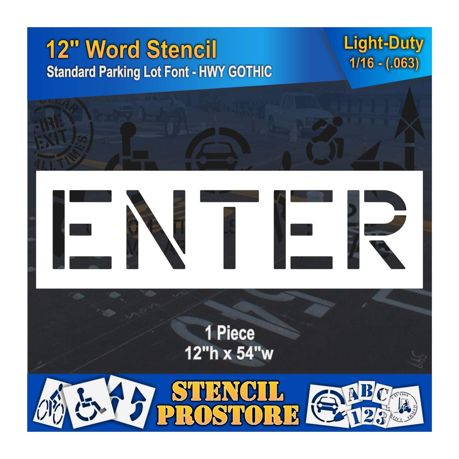 Amazon.com: Pavement Marking Stencils - 12 inch Enter Stencil - 12" x ...