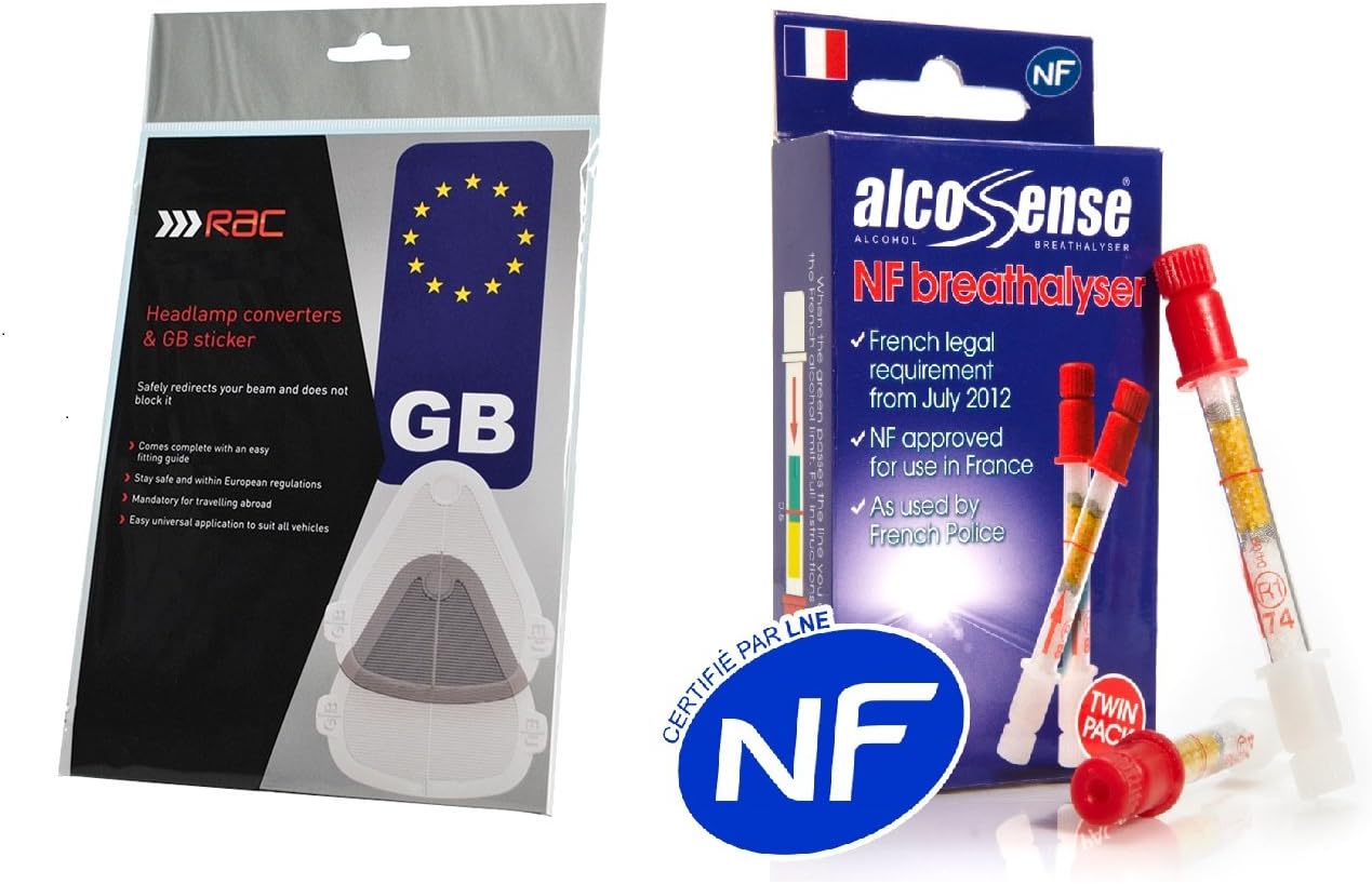 3 Piece European Travel Kit Headlamp RAC Beam Deflectors Headlight ...