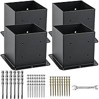 AXWHYS 6x6 Post Base 4 Pcs, (Inner Size 5.6x5.6) Post Anchors, 13GA ...