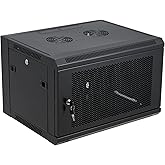 Amazon.com: NavePoint 6U Server Cabinet Wall Mount Rack Enclosure Includes 2 Fans, Locking Glass ...